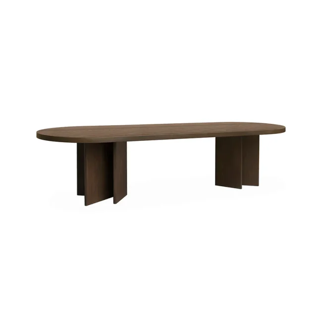 CDT8698-VA 3m Pill Shape Dining Table - Caramel Oak – Art Design Gallery